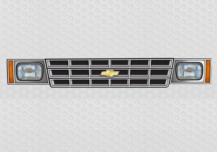 1982-1987 Chevy S10 Headlight Grill Decal for Drag Racing