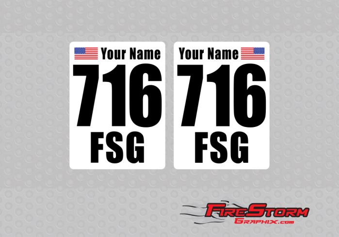 Basic Vertical Flag Vinyl Rectangles Number Kit