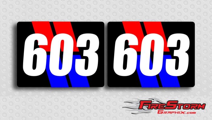 Retro Vinyl Rectangles Number Kit for SCCA, NASA, Track Day Numbers