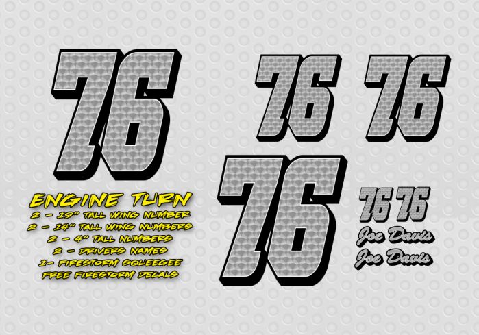 Engine Tune Sprint Car Number Kit