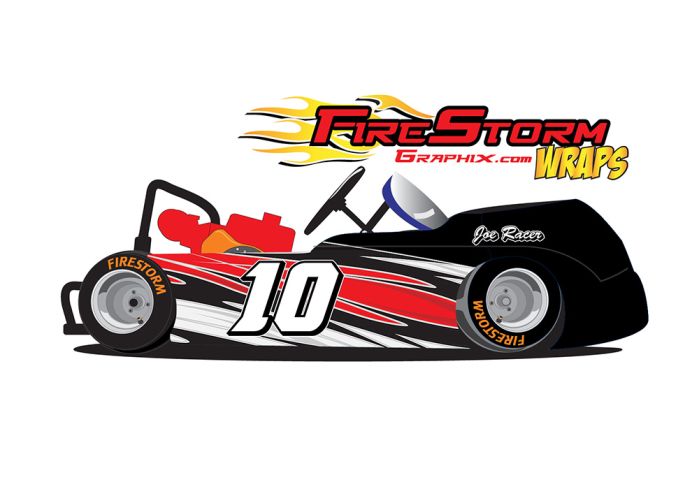 Red Electric Go Kart Wrap