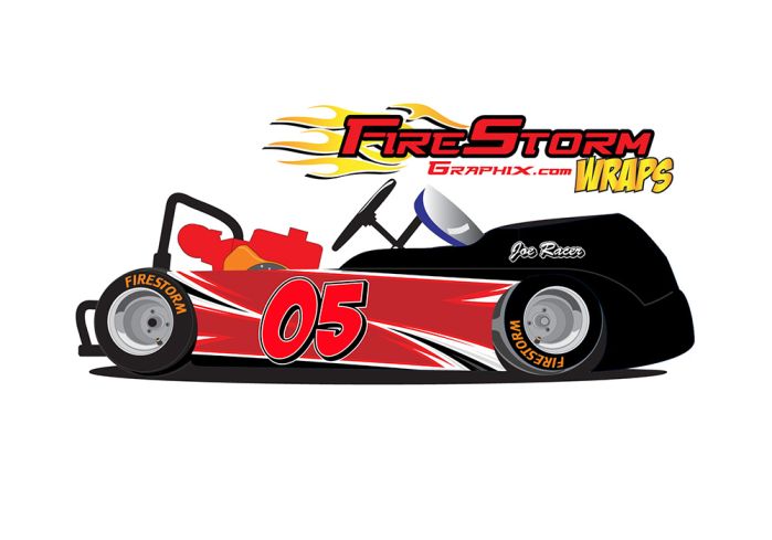 Red Flex Go Kart Wrap