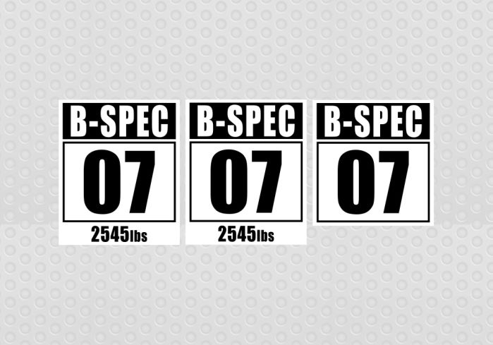 SCCA Static Cling Doors and Hood Rectangles Number Kit
