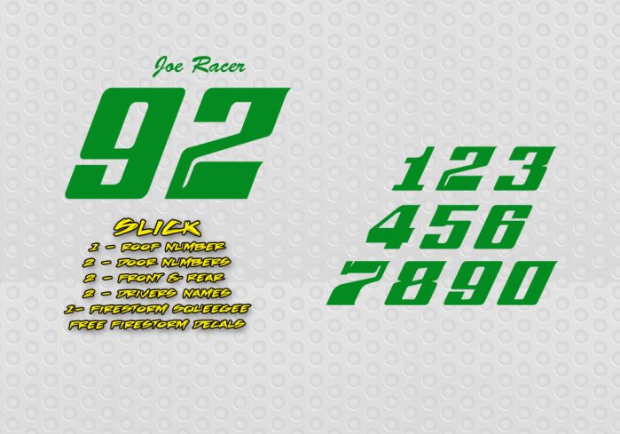 Slick Legends 1C Race Car Number Decal Kit