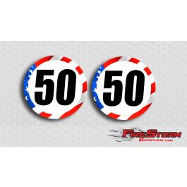 American Flag Vinyl Meatballs Numbers Decals