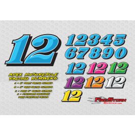 Apex Motorcycle Racing Number - Full Color