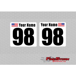 SCCA Basic Static Cling Flag Custom Name and Number Vinyl Number Decals