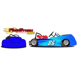 Race Car Numbers, Race Car Decals, Blue Shockwave Go Kart Side Wrap