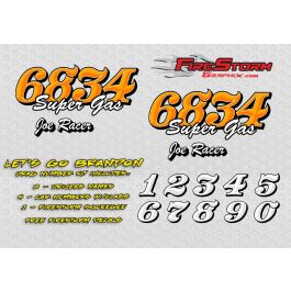 Let's Go Brandon Drag Car Number Vinyl Decals