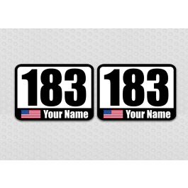 Country Flag Vinyl Rectangles Number Kit for SCCA, NASA, Track Day Numbers