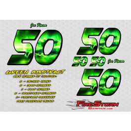 Abstract Green Race Car Vinyl Number Decal Kit