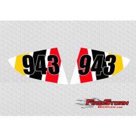 Porsche 981 GT4 Striped Back Window Number Panels