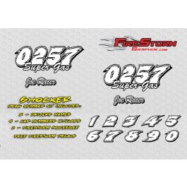 Shocker Drag Car Number Vinyl Decals