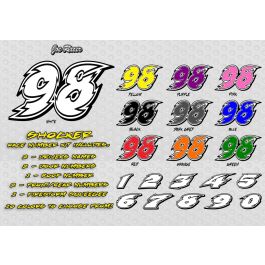 Shocker Mini Cup Race Car Number Decal Kit Lettering