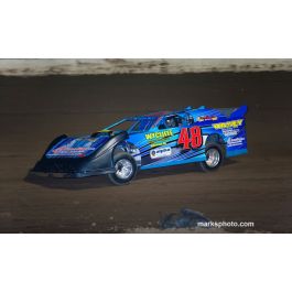 Blue Shockwave Dirt Late Model Wrap Racing Graphics