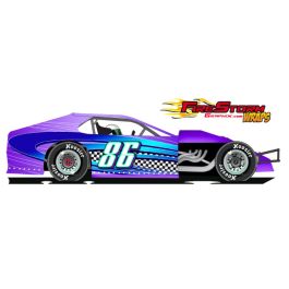 Race Car Numbers, Race Car Decals, Dirt Modified Wrap - Shockwave Series #3