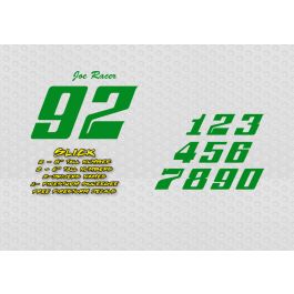 Slick Kart 1C Race Car Number Decal Kit