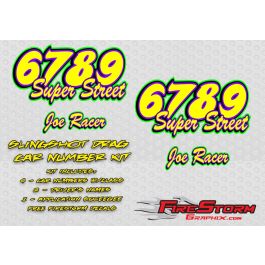 Slingshot Drag Car Number Vinyl Decals