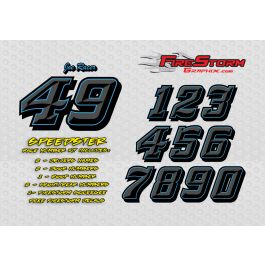 Speedster Car Number Decal Kit - Mini Cup