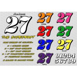 The Side Draft Race Car Number Decal Kit Racing Graphics Lettering