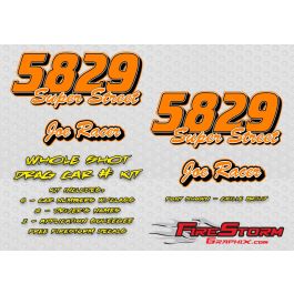 Hole Shot Drag Car Number Vinyl Decals